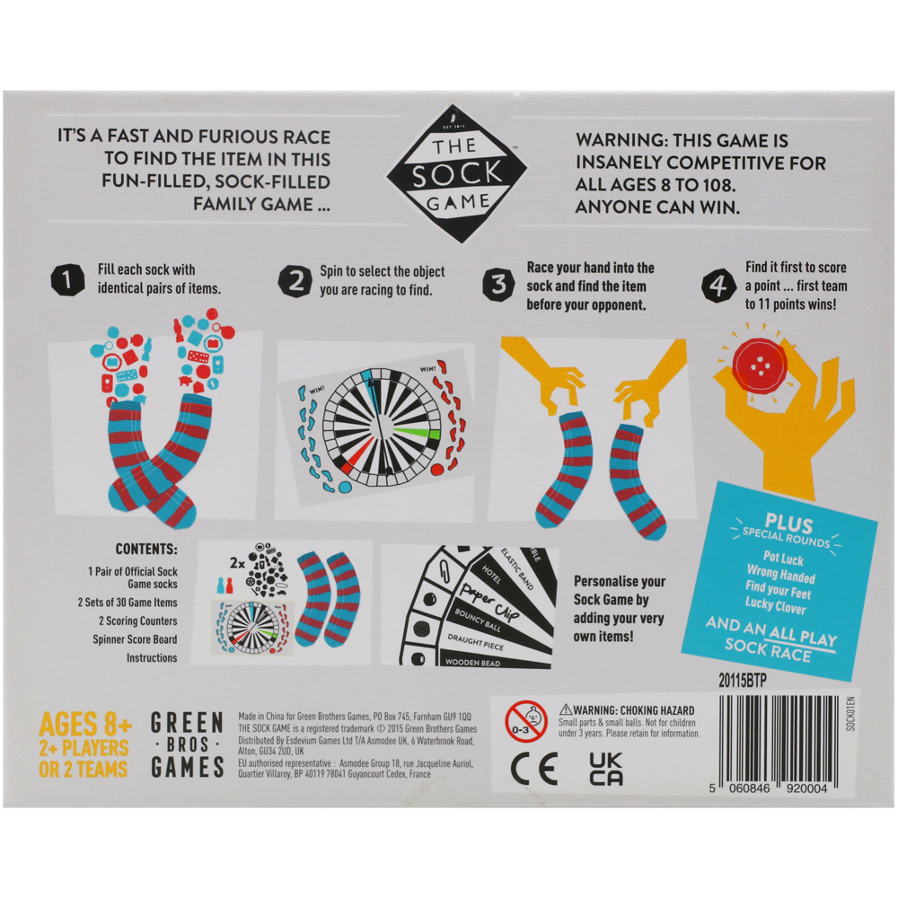 The Sock Game Ultimate Race Family Game for 2 Players or Teams