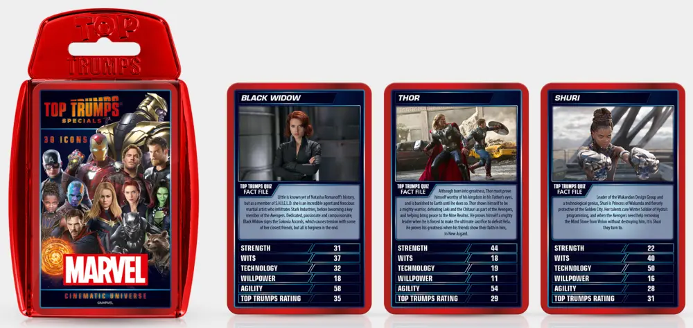 Top Trumps Marvel Cinematic Universe 30 Icons Card Game